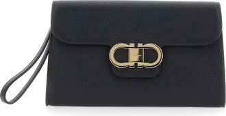 Ferragamo Femme, Sacs, Noir, Taille: ONE Size Vara Leather Pouch