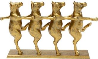 Kare Design Design Deko Figur Dancing Cows, Gold, Kühe, Handgefertigt, Unikat, Tier Design, Deko Objekt fürs Wohnzimmer, für Regale, Geschenkidee, 47x46x14 cm (H/
