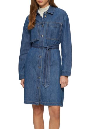 s.Oliver Jeans-Hemdkleid im Relaxed Fit mit Bindegürtel