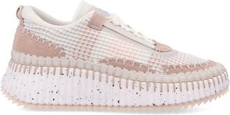 Chlo&eacute; Low-Top Sneaker - Hand-Stitched Mesh Sneakers With Suede Inserts - Gr. 39 (EU) - in Beige - f&uuml;r Damen