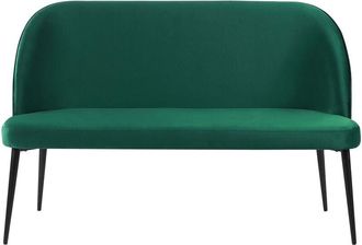 Beliani Sofa Grün Polsterbezug aus Samtstoff 2-Sitzer Küchensofa mit Metallgestell Schwarz Modern Wohnzimmer Salon Möbel Wohnecke Sitzecke Küche
