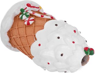 Holibanna Lebkuchenhaus aus Kunstharz Verschneites Weihnachtsdorf Miniaturhaus Kompakte Weihnachtstischdekoration f&uuml;r Schaufenster und Festtagsdeko