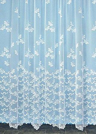 HOME MAISON Meeresfrische de Schmetterlinge Voilage, Polyester, Weiß, 240 x 300 cm