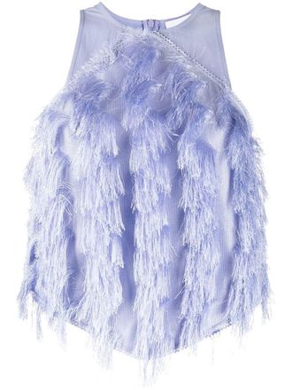 Ganni Top mit Fransen - Violett