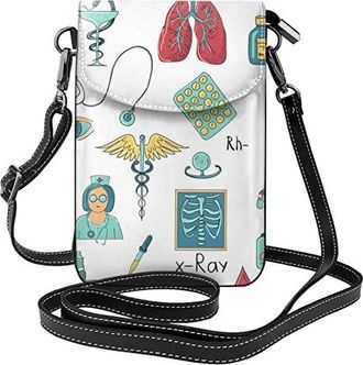 IUBBKI Abstraction Biology Chemistry4 Porte-monnaie pour téléphone portable - Petit portefeuille en cuir à bandoulière pour femmes Bandoulières Sac Carry Car