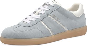 Tamaris Plateausneaker TAMARIS, Damen, Gr. 36, hellblau, wei&szlig;, Lederimitat, Veloursleder, unifarben mit Farbeinsatz, Schuhe Plateausneaker, Freizeitschuh, Hal