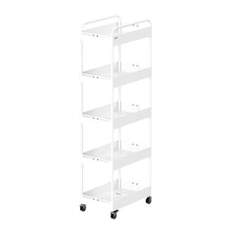 Generic Schmaler Aufbewahrungswagen, Gap-Aufbewahrungsregal Aus Kohlenstoffstahl, Offener Organizer-Wagen Mit R&auml;dern, Einstellbare Breite, for Schmale Stellen