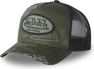 Von Dutch Casquette Homme & Femme, Casquette Trucker Cafe, Ajustable, Kaki Taille TU