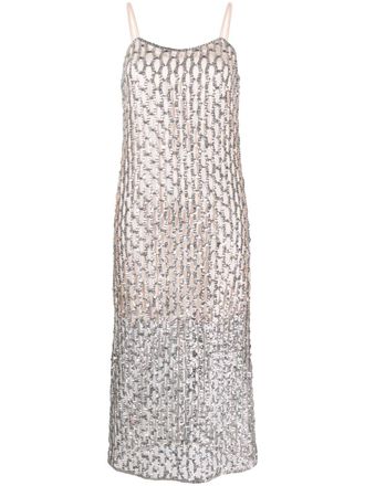 Forte_Forte robe longue &agrave; sequins - Argent