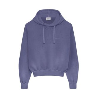 Halfboy Indigo Blau Fleece Hoodie Pullover - - Sweatshirts & Hoodies - Herren - Lila - L