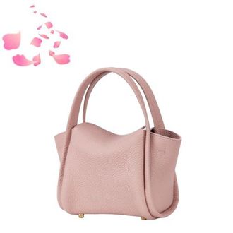 Generic Mini sac seau en cuir de vachette pour femme, sac &agrave; main classique l&eacute;ger, sac &agrave; bandouli&egrave;re tendance, portefeuille &agrave; bandouli&egrave;re amovible, rose, 6.69i