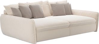 Vente-Unique Sofa 4-Sitzer - Tiefe Sitzfl&auml;che - Chenille-Stoff - Beige - GIANOLA von Maison C&eacute;phy