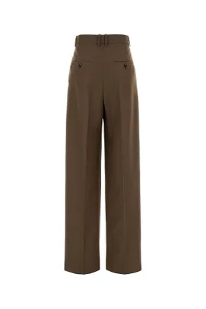 Saint Laurent Womens Version Trouser Brown Wool Mohair