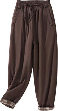 Generic Legging doublé en polaire pour femme - Collants thermiques isolés pour femme - Extensible - Chaud - Pantalon de yoga épais - Pantalon de yoga sportif 