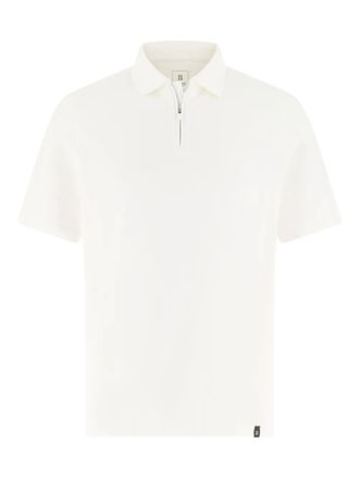 Boggi Milano open collar appliqu&eacute;d polo shirt - Wei&szlig;