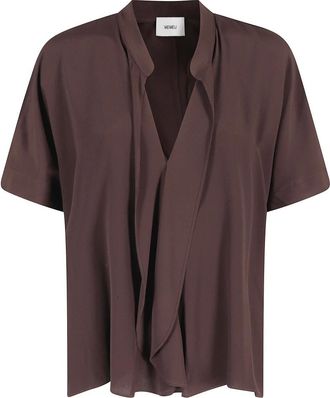 Meimeij Femme, Blouses et Chemises, Brun, Taille: 36 FR Blouse Rouches