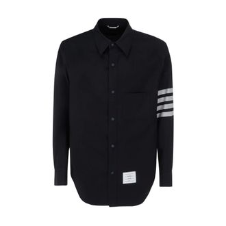 Thom Browne Chemise en Laine et Coton - Homme - Chemises - Bleu - Taille: S