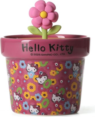 Hello Kitty Rose & Cherry Blossom Duftkerze - 1 Docht 213g Frühlingskerze im wiederverwendbaren Pflanztopf - Blumenduft - Geschenk & Dekor