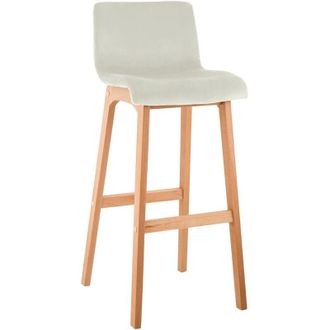 Clp Tabouret de bar Hover velours pi&egrave;tement 4 pieds Natura Cr&egrave;me