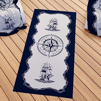 Petti Artigiani Italiani Mikrofaser-Strandtuch, Badetuch für Meer oder Pool, Strandtuch groß 90 x 180 cm, Strandtuch, 100% Made in Italy, Marino