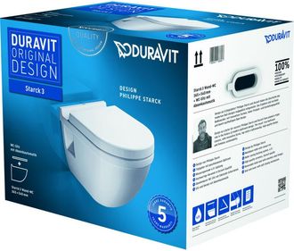 Duravit Starck 3 - Wandklosett mit WC-Sitz SoftClose, Alpinwei&szlig; 42000900A1 - Duravit