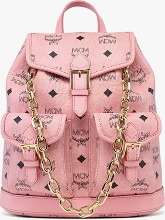 MCM Aren Kordelzug-Rucksack in Visetos SOFT PINK VISETOS