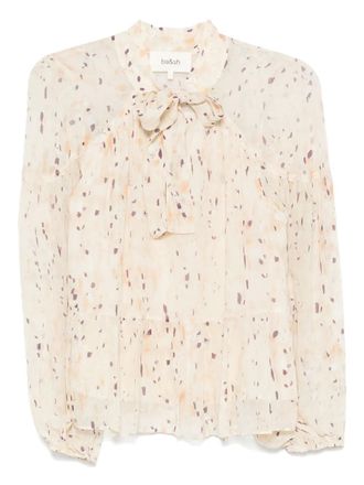 BA&SH Kamala Bluse mit Schleifen-Print - Nude