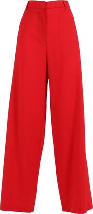 Fabiana Filippi Femme, Pantalons, Rouge, Taille: 38 FR Pantalon Large Chevilles D&eacute;nud&eacute;es en Frescolana