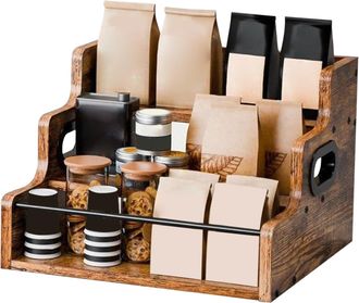 Generico Lik&ouml;rflaschenregal | Alkohol-Organizer f&uuml;r den Schreibtisch, Display aus Holz mit 3 Ebenen f&uuml;r Whisky-Sammler, K&uuml;che, Haushalt