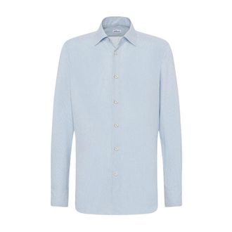 Kiton Gestreiftes Baumwollhemd - - Shirts - Herren - Blau - M
