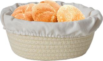 Generic Bread Proofing Basket | Cotton Bread Bowl | Proofing Basket | Handmade Cotton Rope Sour Dough Basket With Liner | Pastry Making Storage Container, Kit