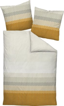 Janine Bettw&auml;sche Feinbiber Curry Gr&ouml;&szlig;e 1x 135x200 cm + 1x 80x80 cm
