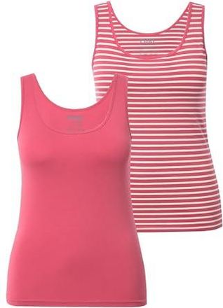 Ulla Popken Tanktops, 2er-Pack, Rundhals, Ärmellos, Biobaumwolle T-Shirt, Framboise, 54-56 Femmes