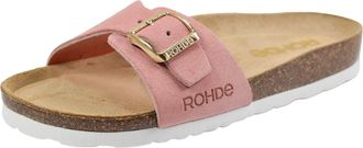 Rohde Damen Pantolette Leder Tieffußbett Schnalle Alba 5589, Größe:39 EU, Farbe:Pink