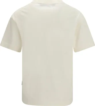 Palm Angels Mens Cotton T-Shirt Stamp Off White-Black T-Shirts White/black And Polos