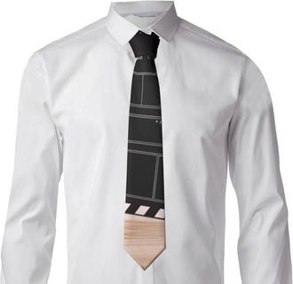 Khiry Cravate imprim&eacute;e sur le th&egrave;me de la plage de loc&eacute;an pour homme, cravate d&eacute;contract&eacute;e et tendance pour mariage, affaires, f&ecirc;te formelle, Clap de cin&eacute;ma