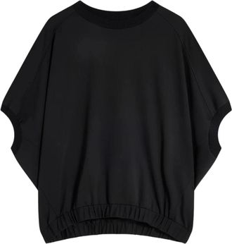 Liviana Conti Femme, Blouses et Chemises, Noir, Taille: 40 FR Blusa Oversize in Punto Milano Lucido