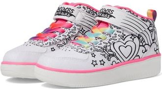 Skechers Bottes de Sport Court 103 pour Filles, Blanc, Pointure 2 UK Enfant, Blanc, 35 EU