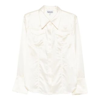 Ganni Damen, Blusen & Hemden, Wei&szlig;, XLGr&ouml;&szlig;e