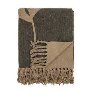 Bloomingville Hochwertige Tagesdecke 160 x 130 cm - Vielseitige Kuscheldecke aus recycelter Baumwolle, ideal als Sofadecke oder f&uuml;r Bett und Garten, kuschelig weich