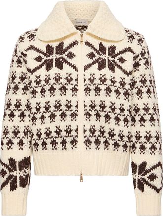 Moncler Moncler Jacquard Sequin Zip-up Cardigan, Women, White, Size: Xl