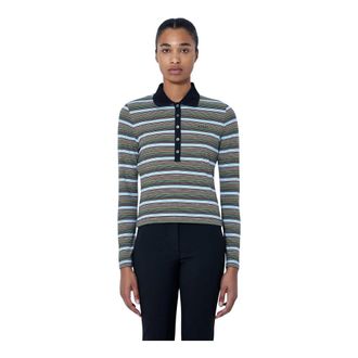 Marni Gestreiftes Langarm-Poloshirt - - Tops - Damen - Mehrfarbig - XS