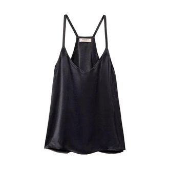 Twinset Viskose-Satin-Top - - Tops - Damen - Schwarzk - M