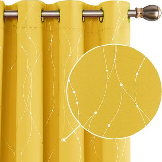 Deconovo Thermovorhänge für Wohnzimmer, blickdichte Vorhänge mit Ösen, Verdunkelungsvorhänge, wärmeisolierend, für Küche, Schlafzimmer, 117 x 138 cm (B x H), Z