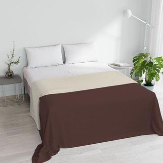 Italian Bed Linen Sommer-Steppdecke Summer aus Mikrofaser, Braun/Creme, für Doppelbett 250 x 250 cm