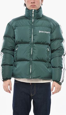 Palm Angels Nylon Puffer Jacket with Contrast Side Stripes Palm Angels