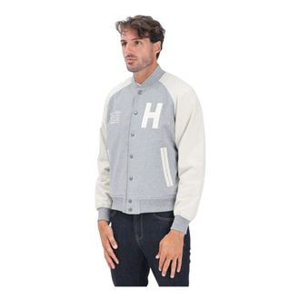 Tommy Hilfiger Homme, Vestes, Gris, Taille: XL Bomber gris style Varsity