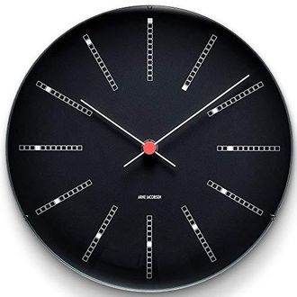 Arne Jacobsen Wanduhr &Oslash;29 cm Bankers Originaldesign Kreative Details, schwarz