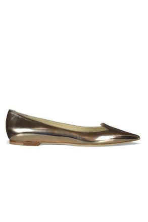 Jimmy Choo London Gold Mirror Leather Ballerinas With Pointed Toe - Gr. 35,5 (EU) - in Braun