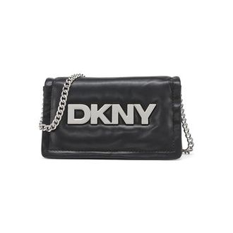 DKNY Maggie Clutch, Sac à bandoulière Femme, Noir/argenté, Taille Unique